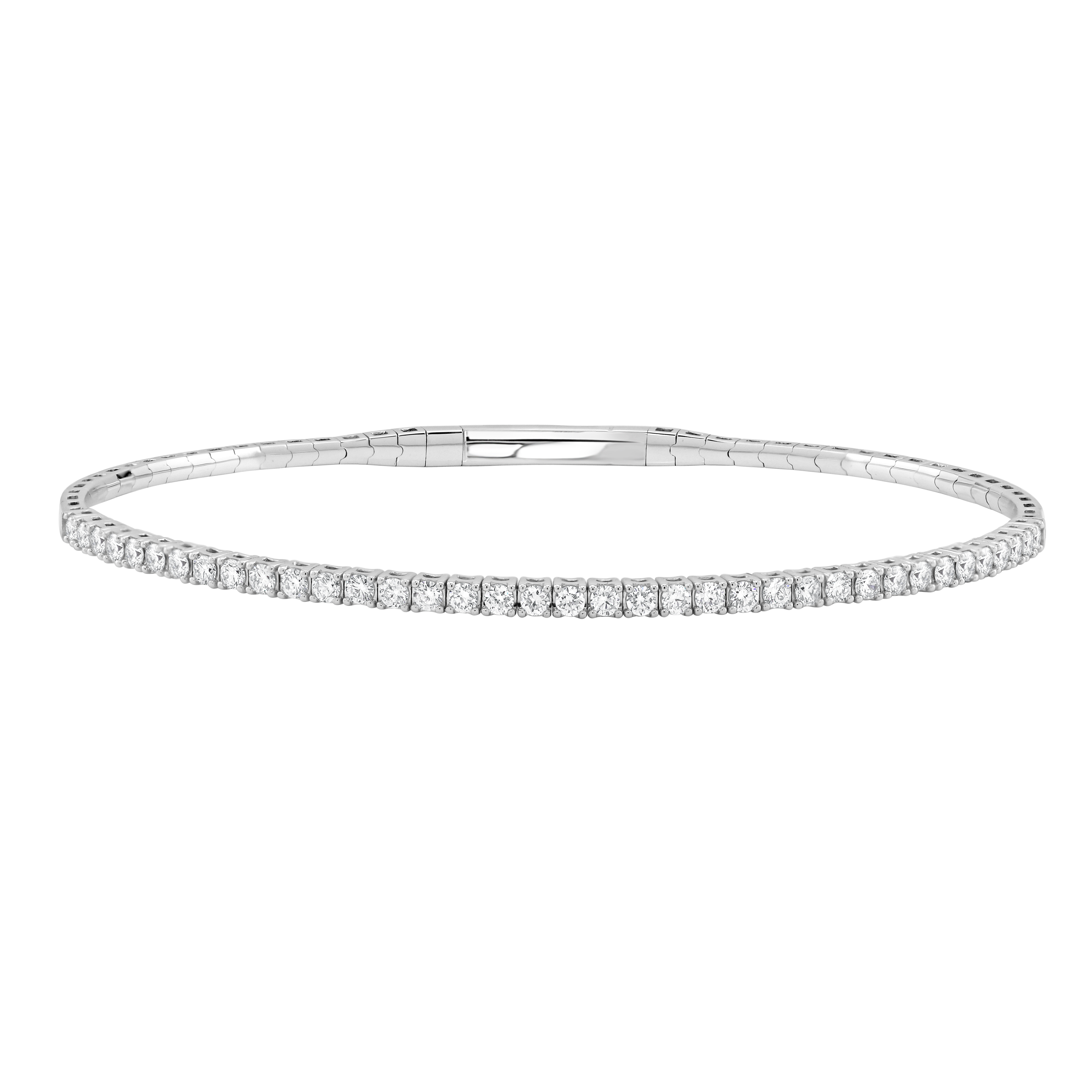 Lab Grown Diamond Flex Bangle 1.00 ct. tw. (E-F, SI1-SI2) in 14K White ...