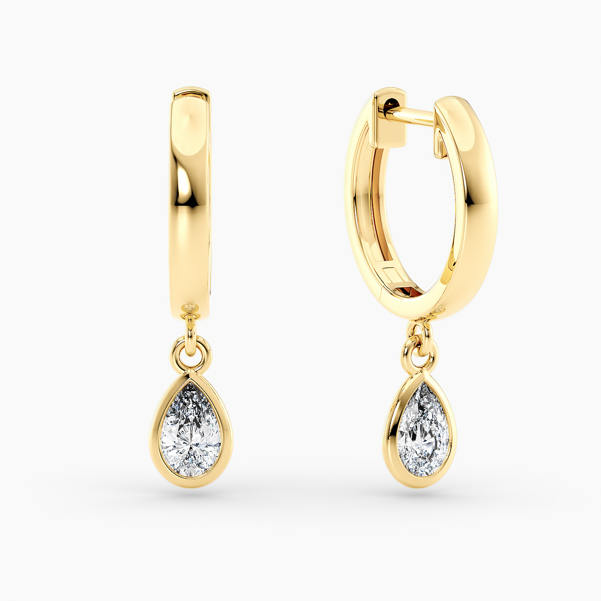 Lab Grown Diamond Petite Dangle High Polish Hoops Pear 0.50 ct. tw. (E ...