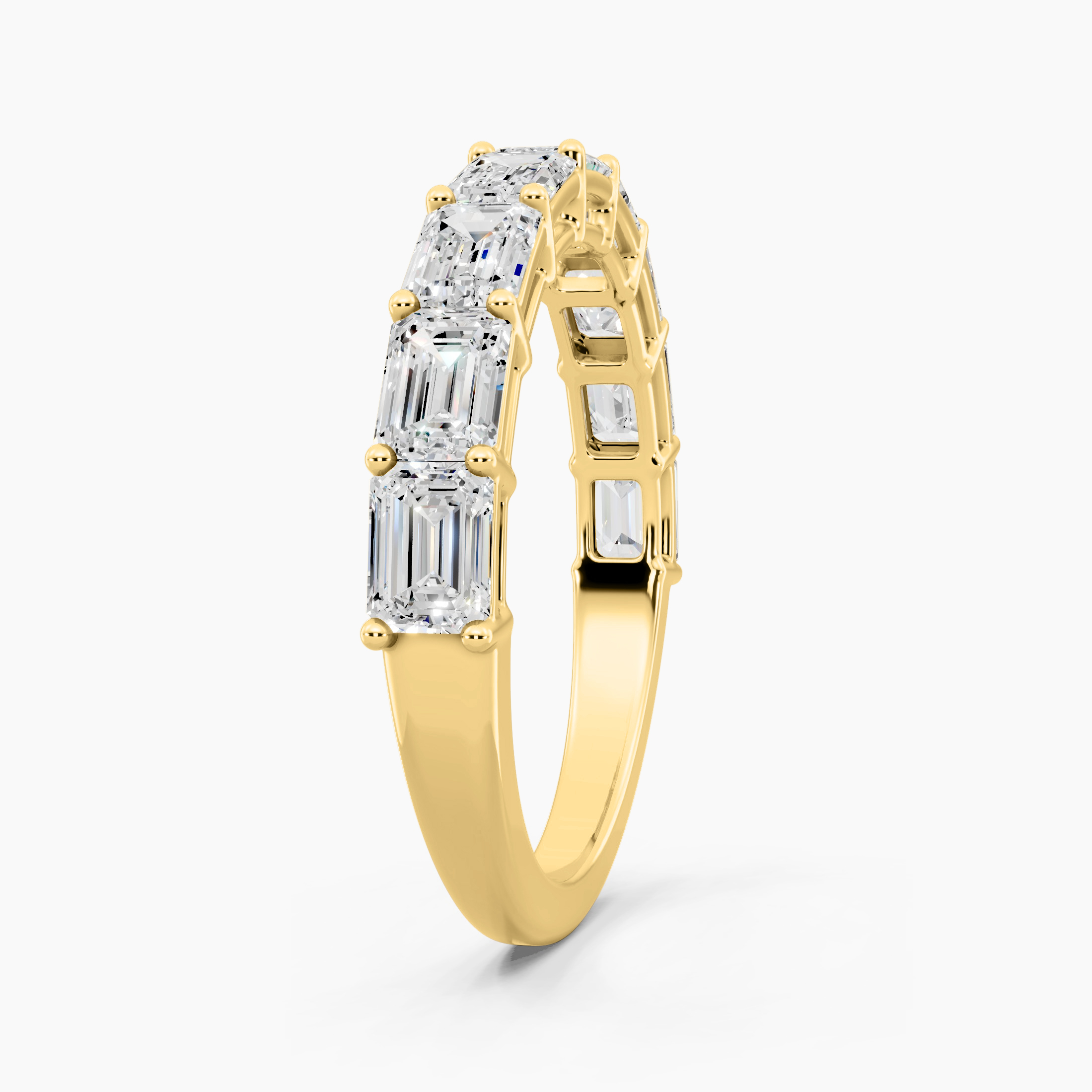 Nine Stone East-West Emerald Natural Diamond Ring (2.22 ct. tw ...