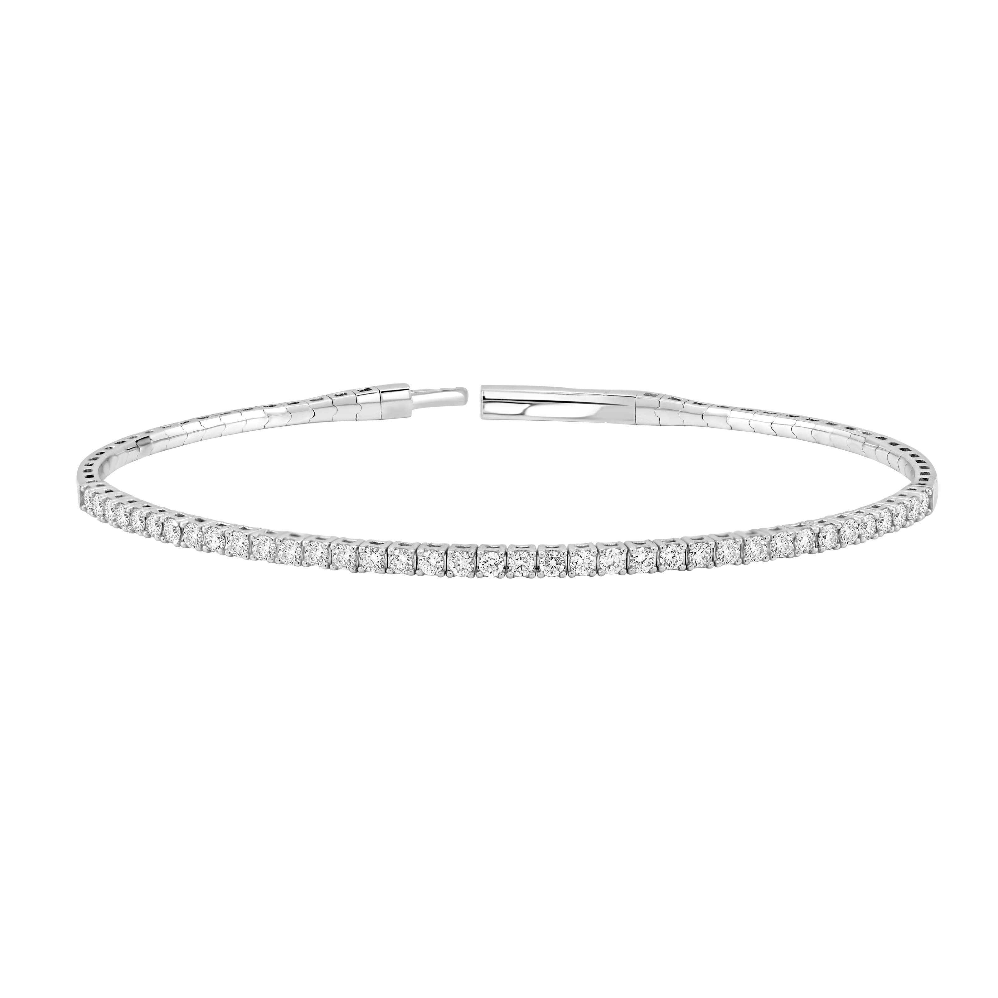 Lab Grown Diamond Flex Bangle 1.00 ct. tw. (E-F, SI1-SI2) in 14K White ...