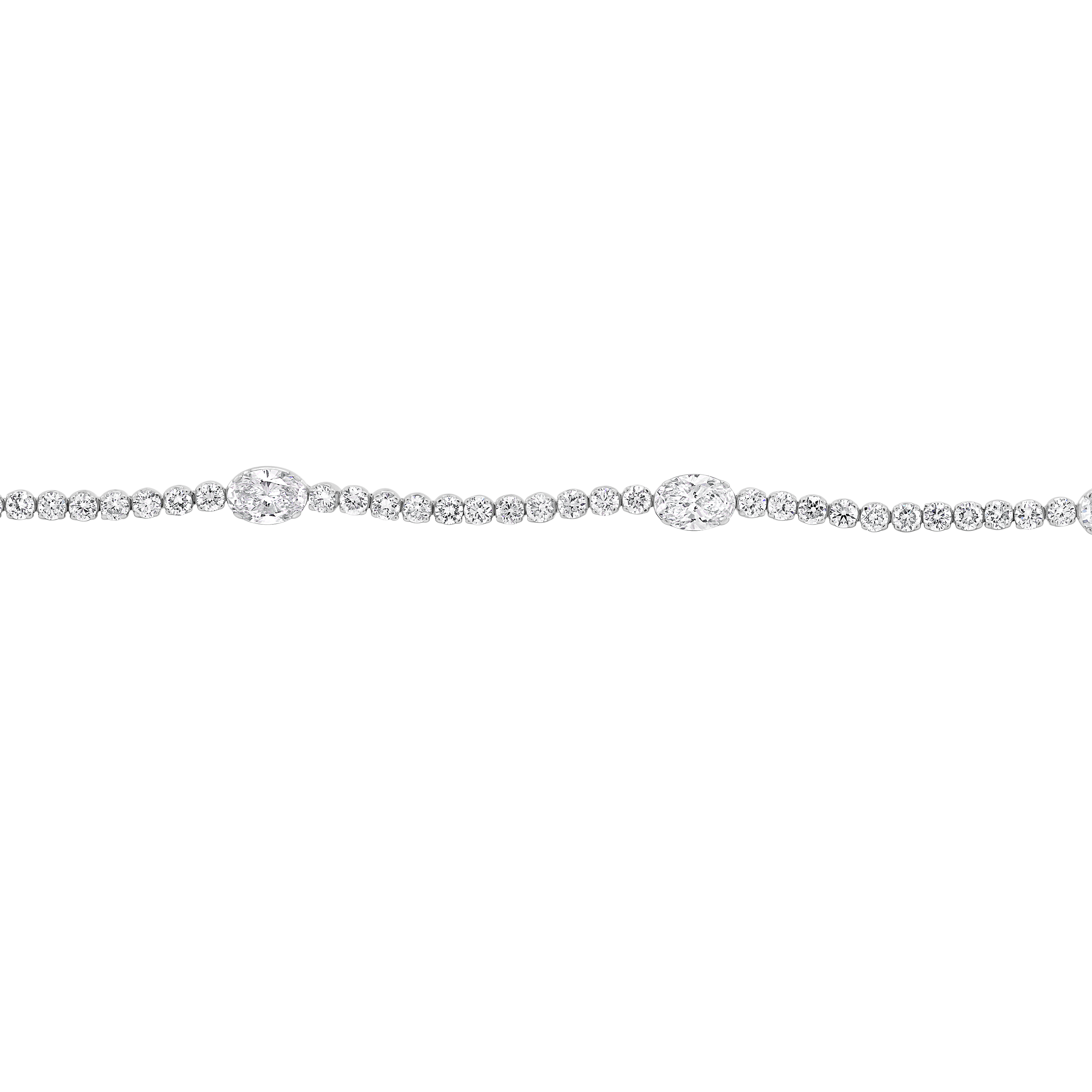 Round and Oval Lab Grown Diamond Tennis Bracelet 5.10 (E-F,VS) in 14K White Gold - DiamondStuds.com