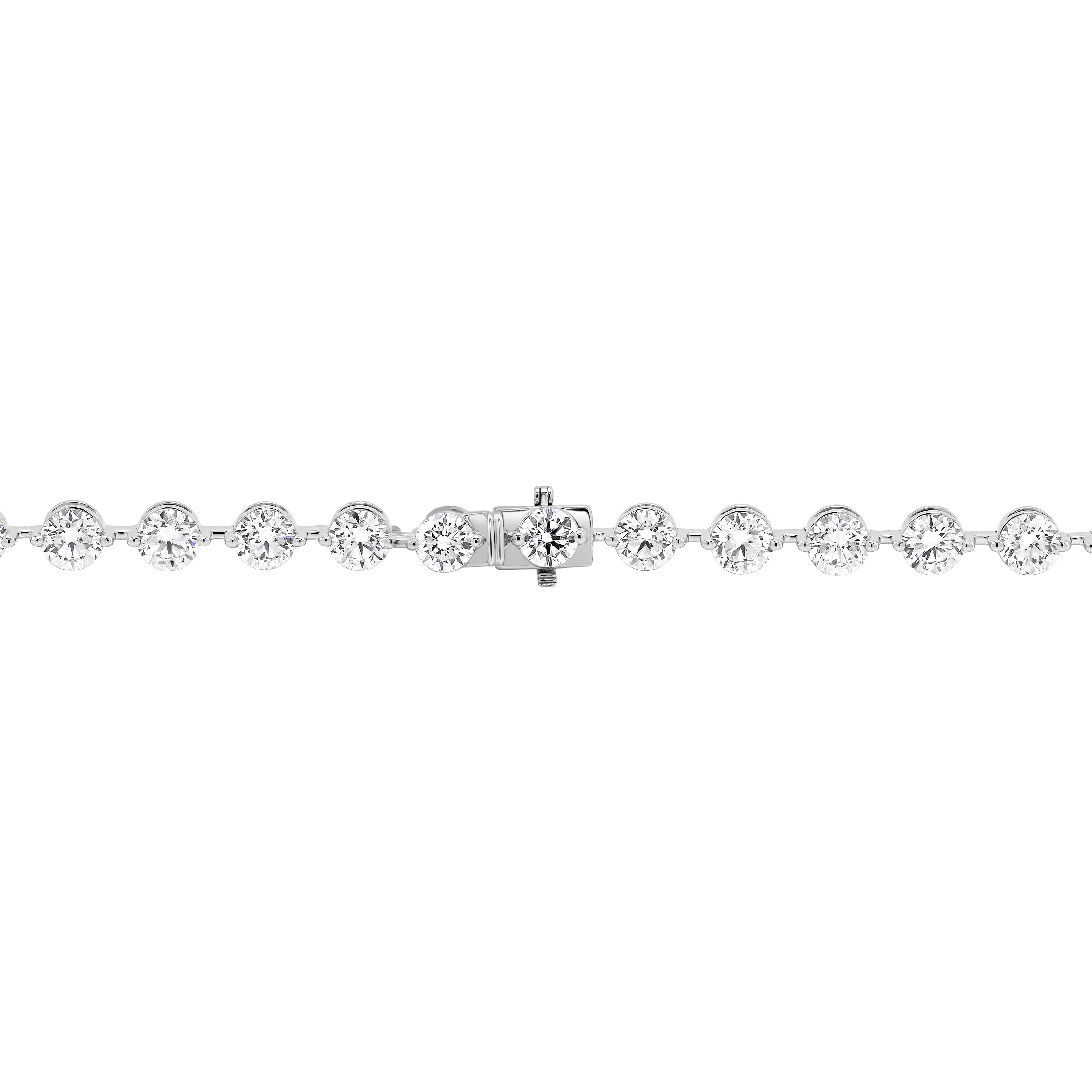 Round Lab Grown Diamond Tennis Bracelet 10.25 (E-F,VS) in 14K White Gold - DiamondStuds.com