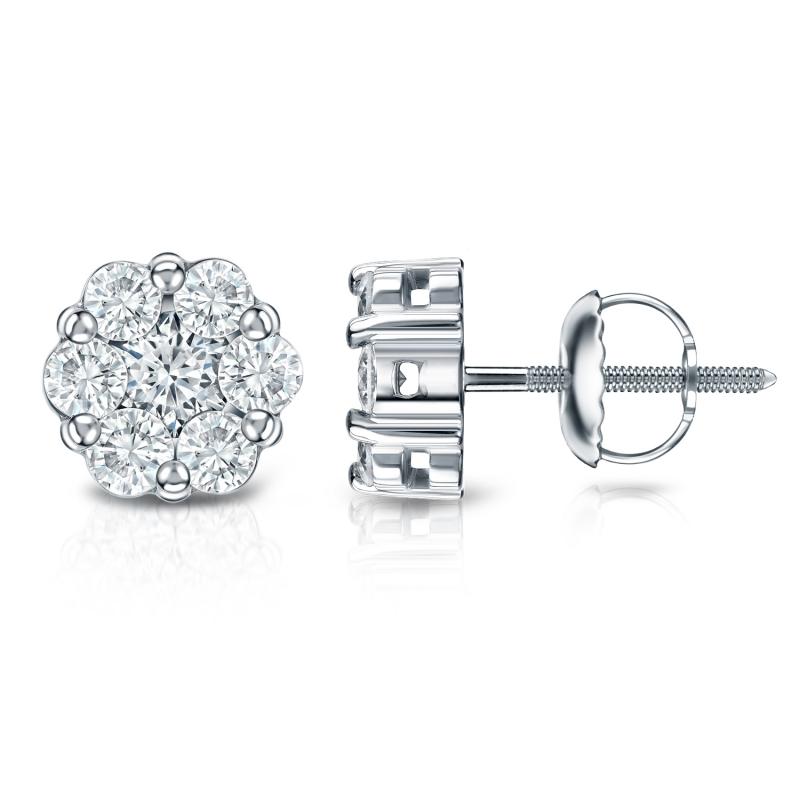 Diamond Cluster Earrings from Diamond Studs