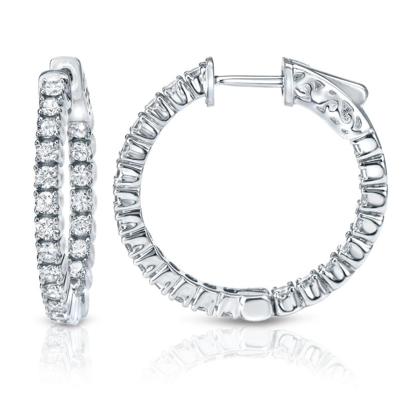 Round Hoop Diamond Earrings