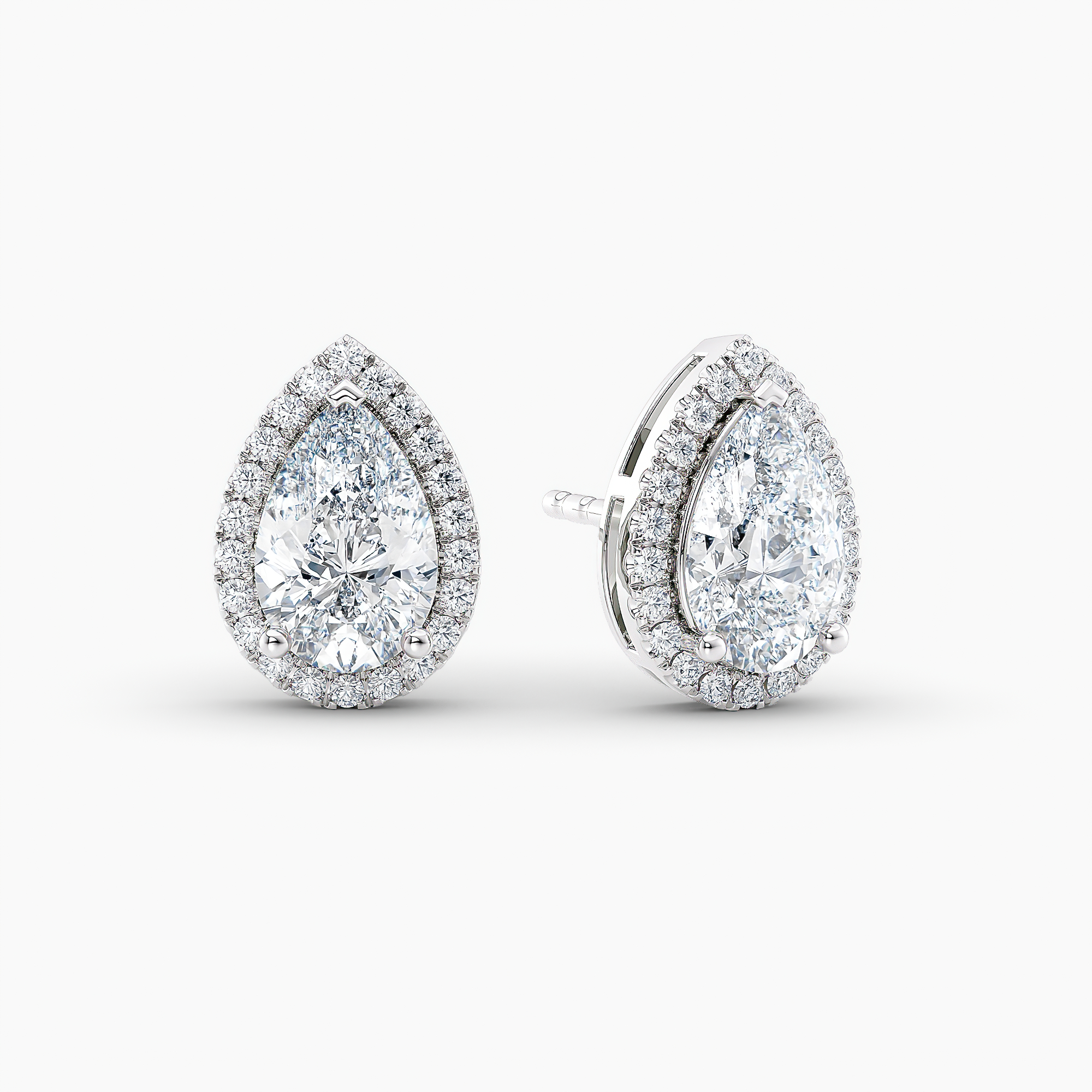 LAB GROWN Diamond Luxe Halo Stud Earrings Pear 2.25 CT. TW.(F-G, VS ...