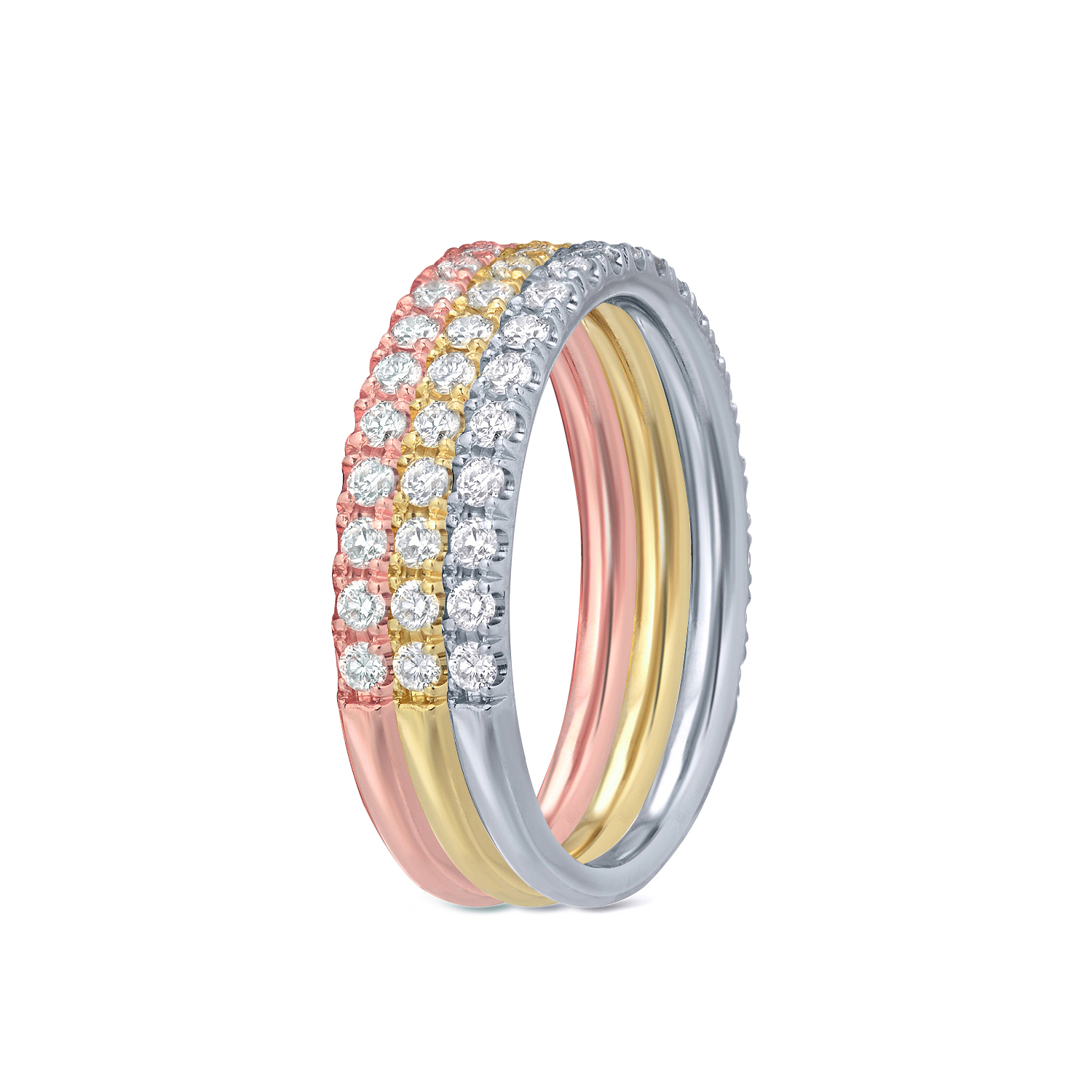 Stackable Diamond Ring Set in 14k Gold 0.75 ct. tw. (G-H, SI1-SI2 ...