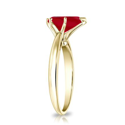 Lab Grown Gemstone Ruby Ring Pear 3.00 ct. tw. 14k Yellow Gold V-End ...