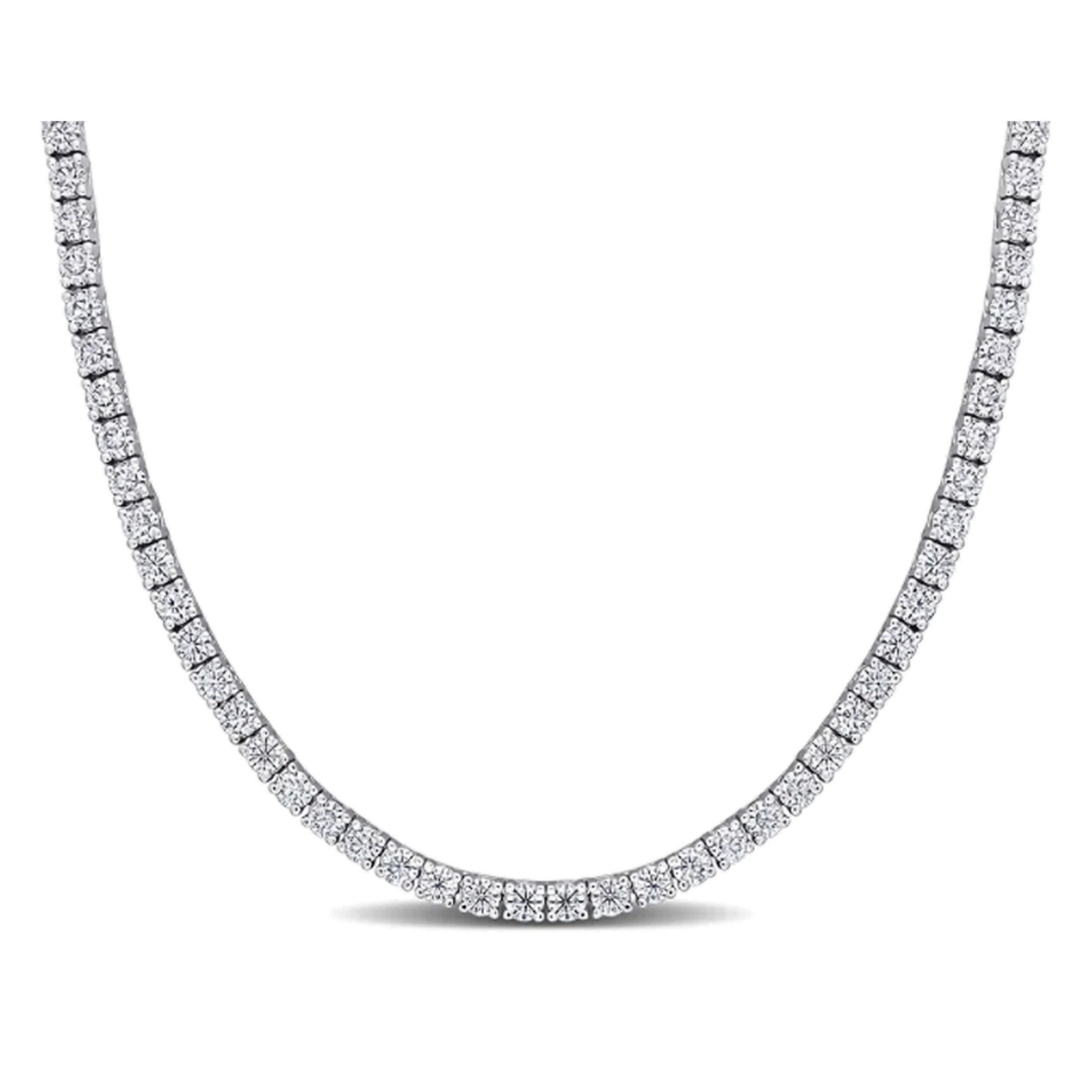 Lab Grown Diamond 16.50 ct. tw. Necklace in 14k White Gold (E-F, VS) 16 ...
