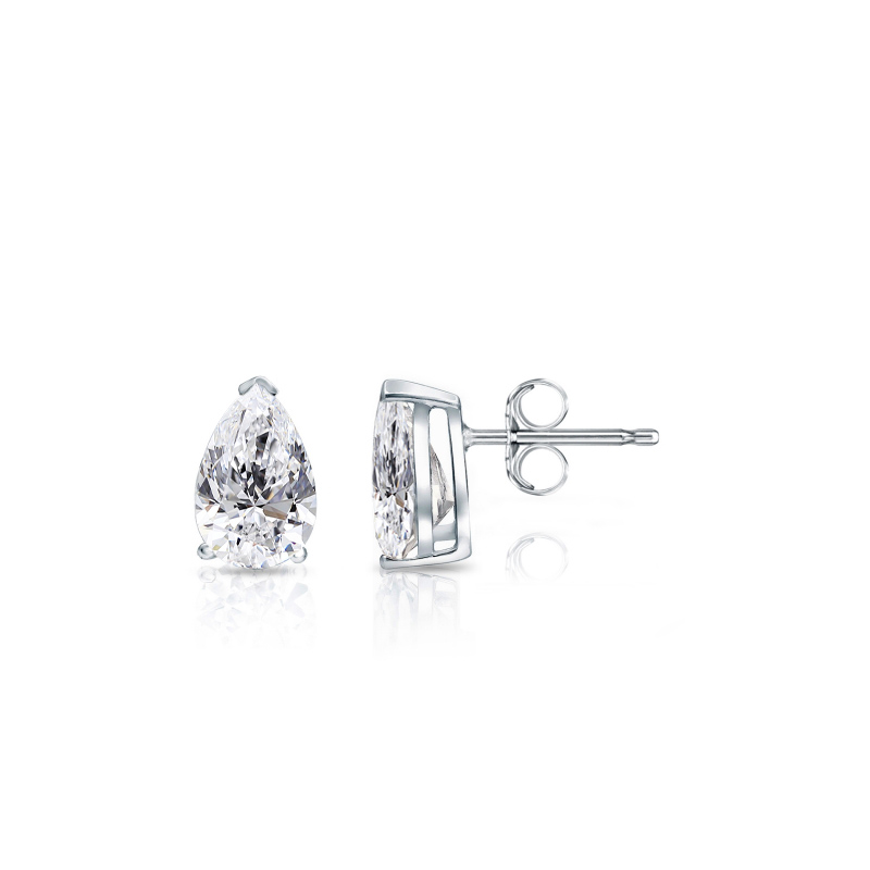 Natural Diamond Stud Earrings Pear 0.50 ct. tw. (G-H, SI1) 14k White ...