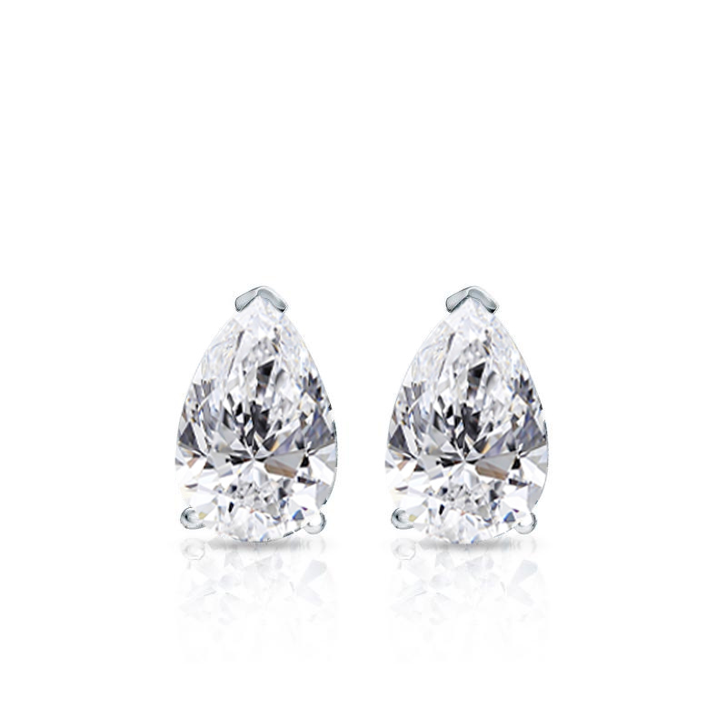 Natural Diamond Stud Earrings Pear 0.62 ct. tw. (I-J, I1) 14k White ...