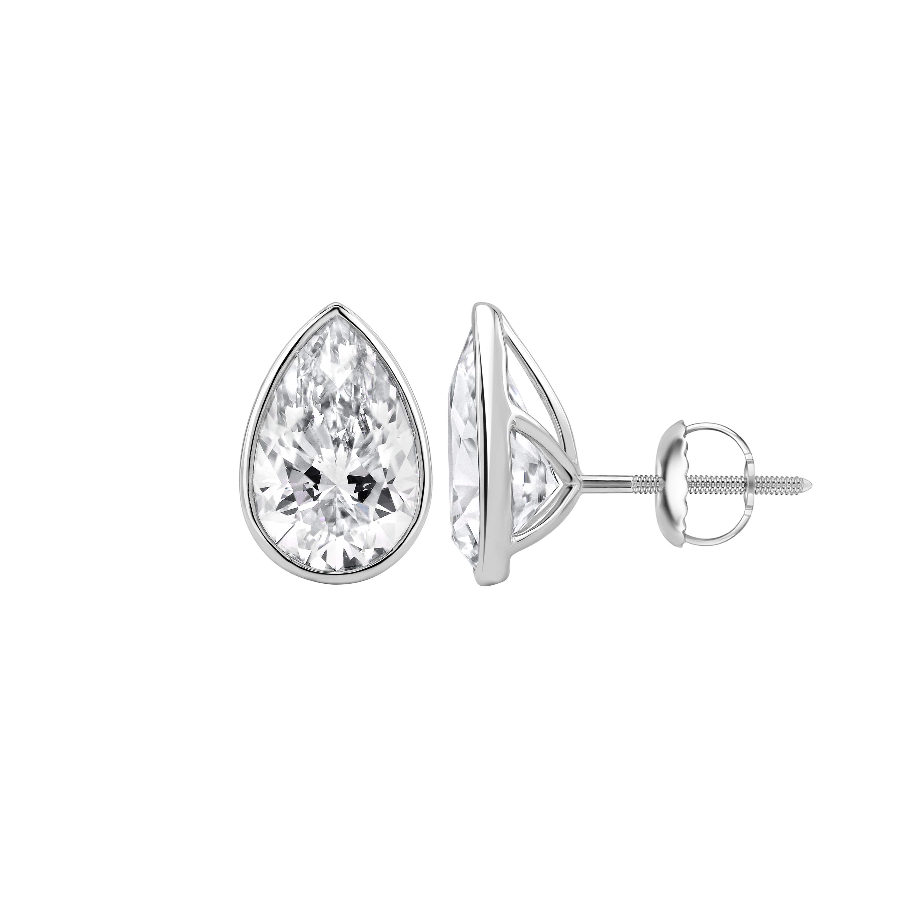 Natural Diamond Stud Earrings Pear 1.25 ct. tw. (0.625ct. each ear) H-I ...