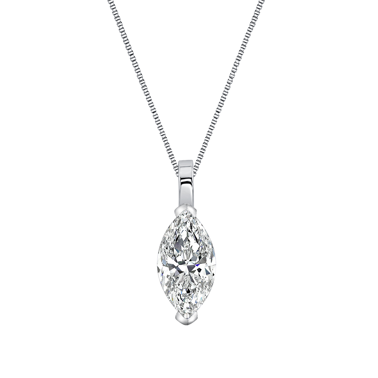 Lab Grown Diamond Classic Solitaire Pendant Marquise 2.00 ct. tw. (F ...