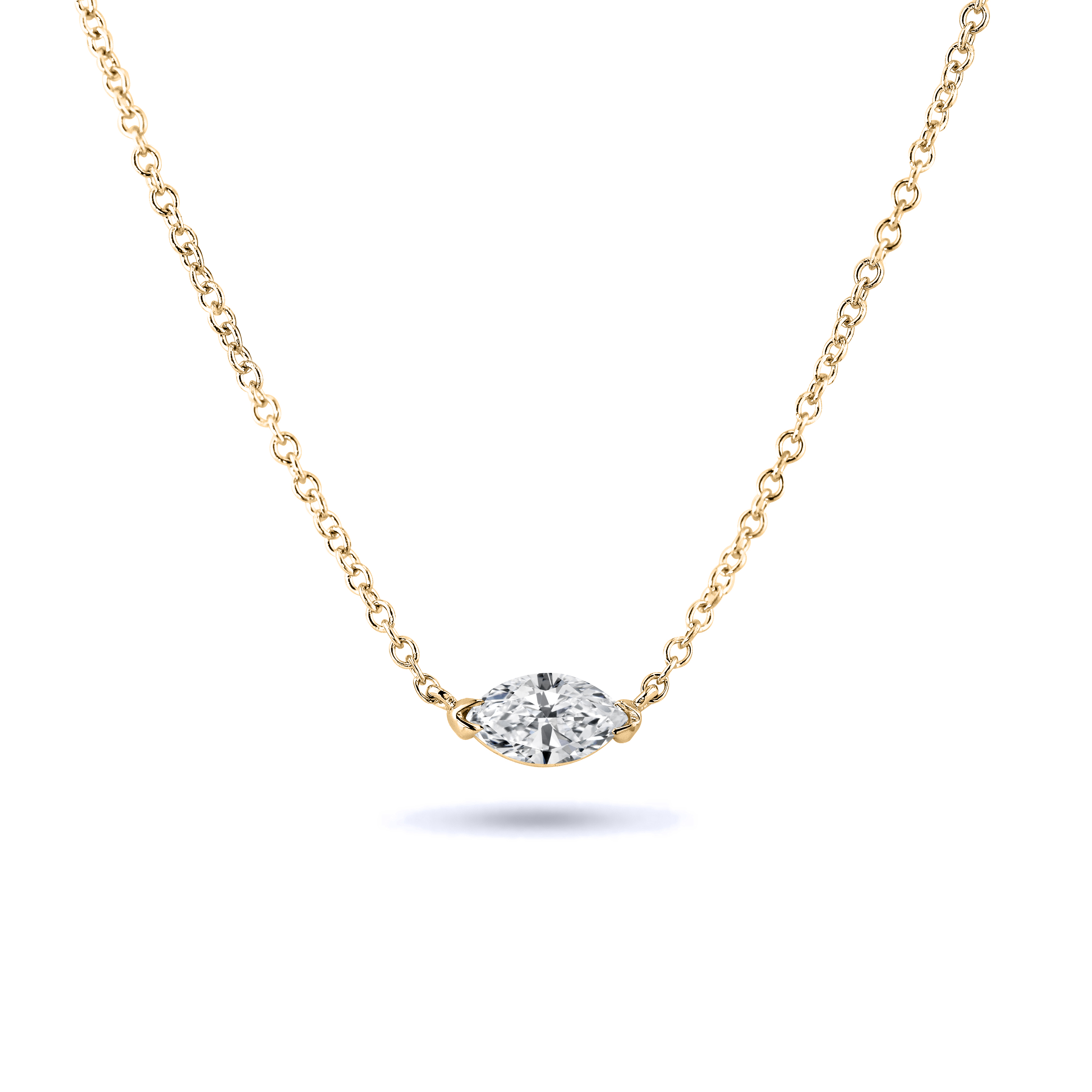 Diamond Solitaire Pendant Marquise 0.50 ct. tw. G H I1 I2 in 14K Yellow Gold DiamondStuds