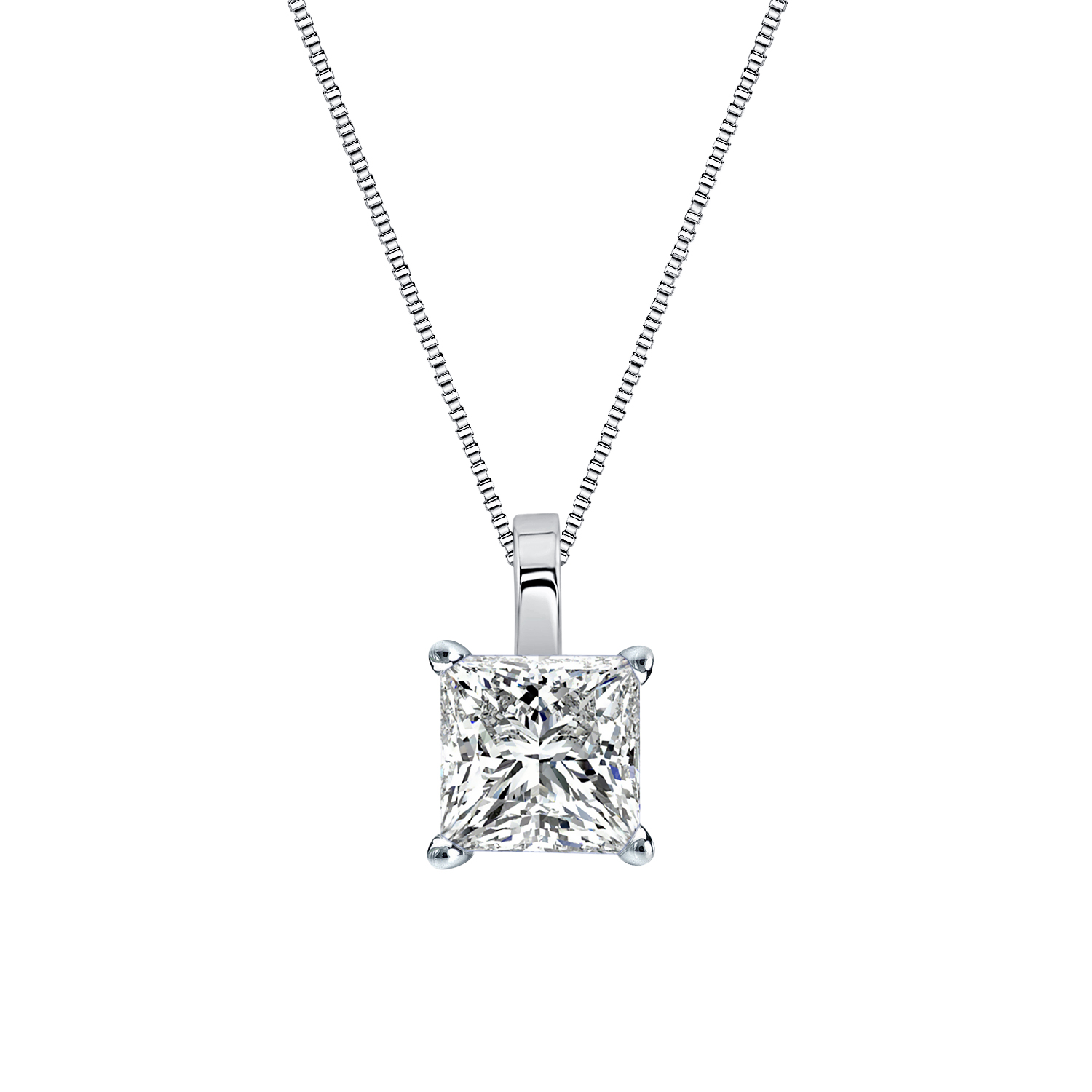 Lab Grown Diamond Classic Solitaire Pendant Princess 10.00 ct. tw. (F-G ...