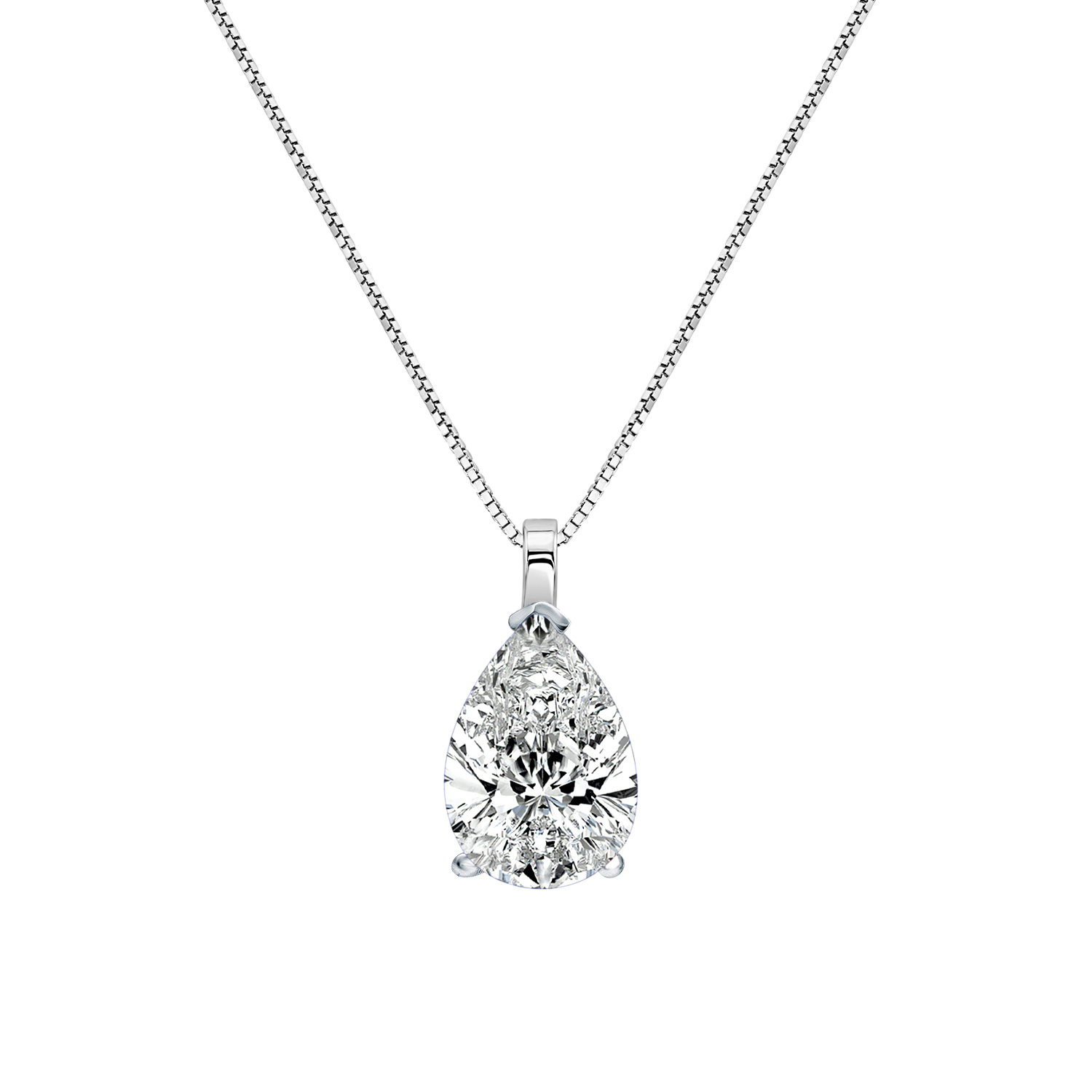 Lab Grown Diamond Classic Solitaire Pendant Pear 4.00 ct. tw. (H-I, VS ...