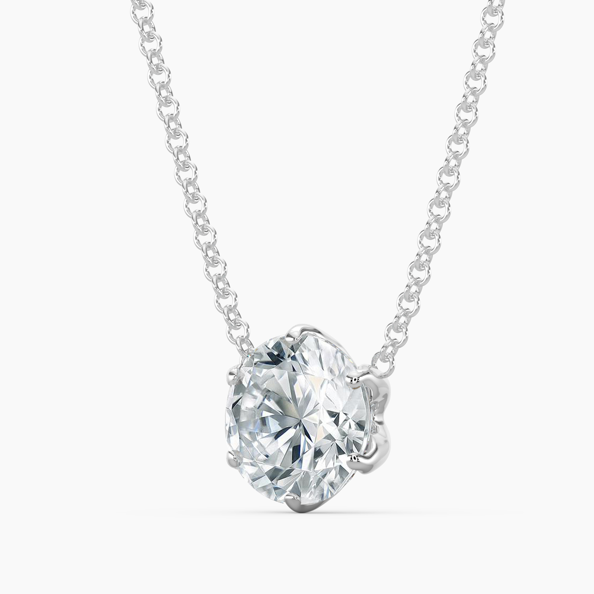 Lab Grown Diamond Solitaire Pendant Round 4.00 ct. tw. (D-E, VVS) 14k ...