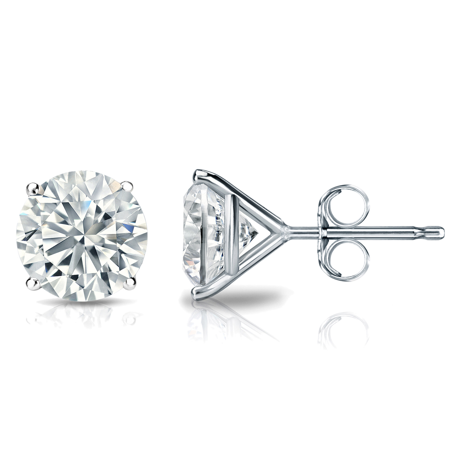 Lab Grown Diamond Stud Earrings Round 1.00 ct. tw. (0.50ct. each ear) D ...