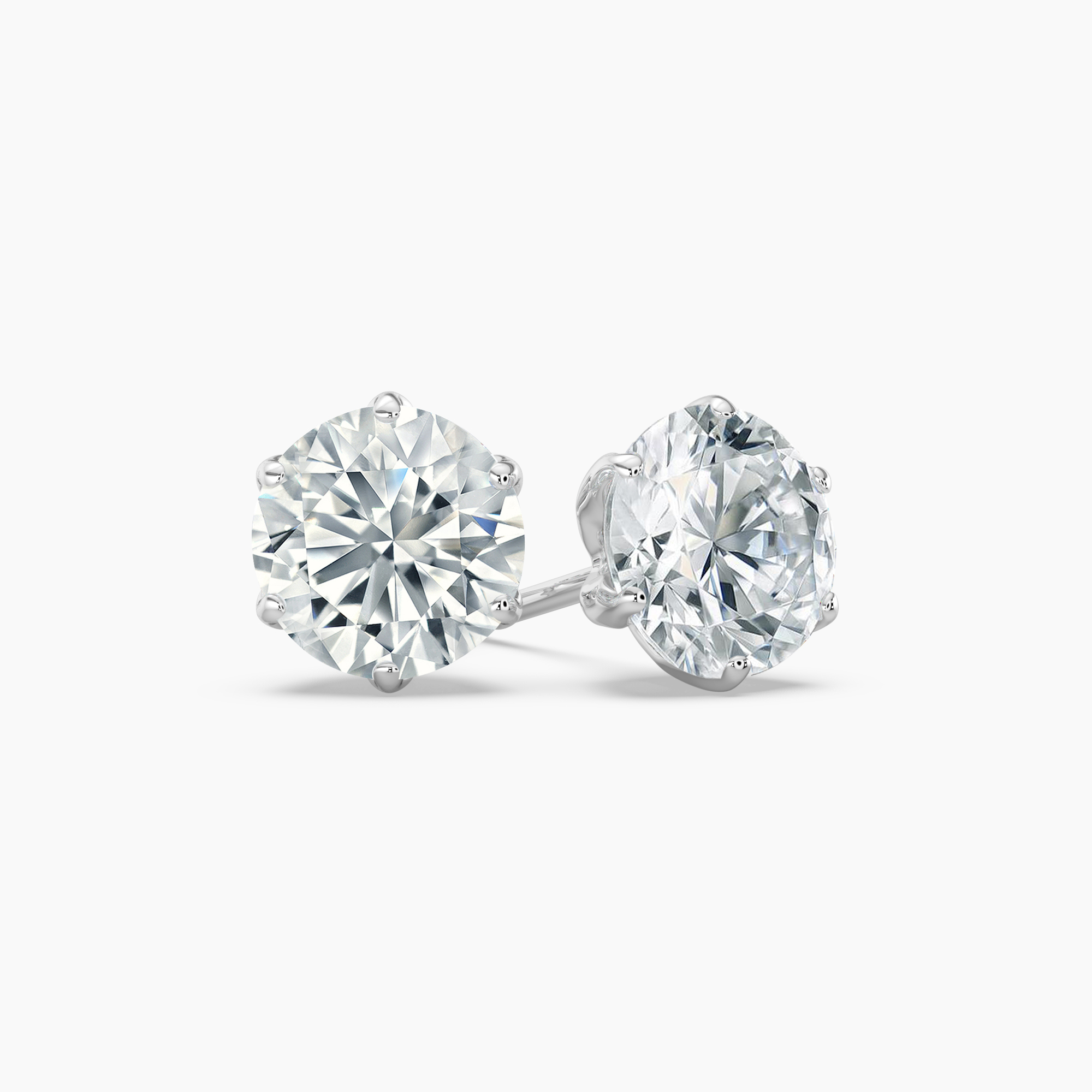 Natural Diamond Stud Earrings Round 0.33 ct. tw. (0.165ct. each ear) H-I, SI1-SI2 18k White Gold ...