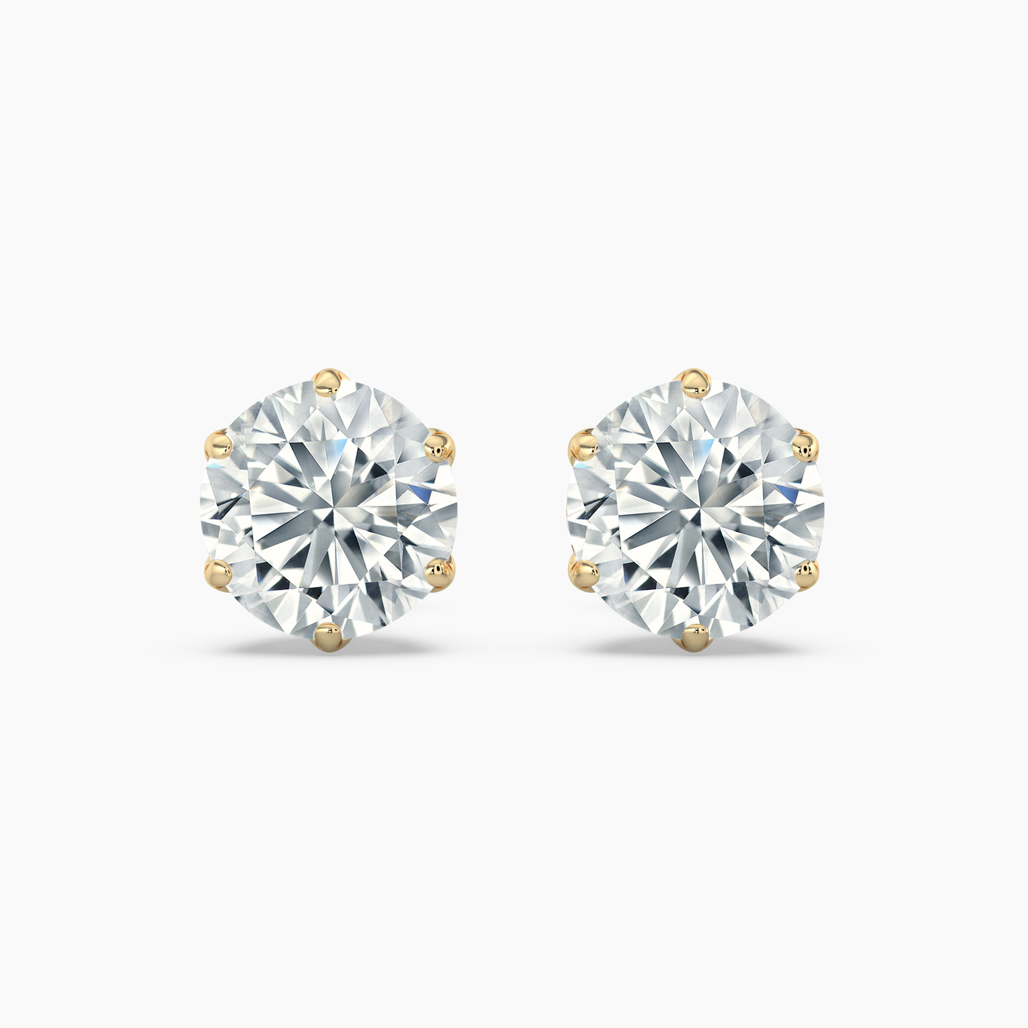 Lab Grown Diamond Stud Earrings Round 10.00 ct. tw. (F-G, VS) 18k ...