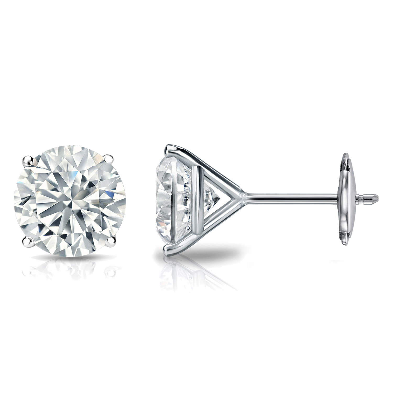 Lab Grown Diamond Stud Earrings Round 3.00 ct. tw. (1.50ct. each ear) F ...
