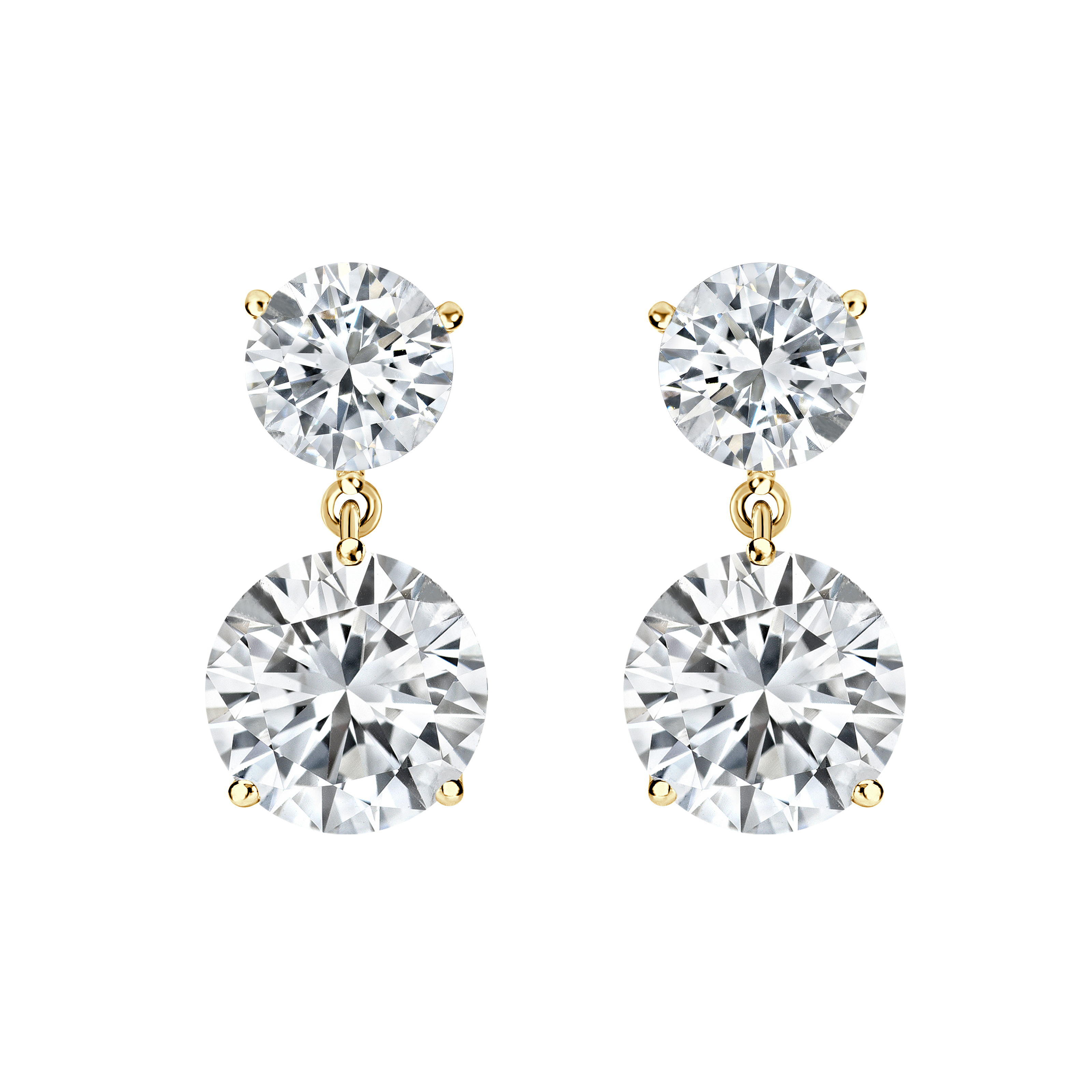 Lab Grown Diamond Two Stone Drop Earrings Round 4.50 ct. tw. (F, VS ...