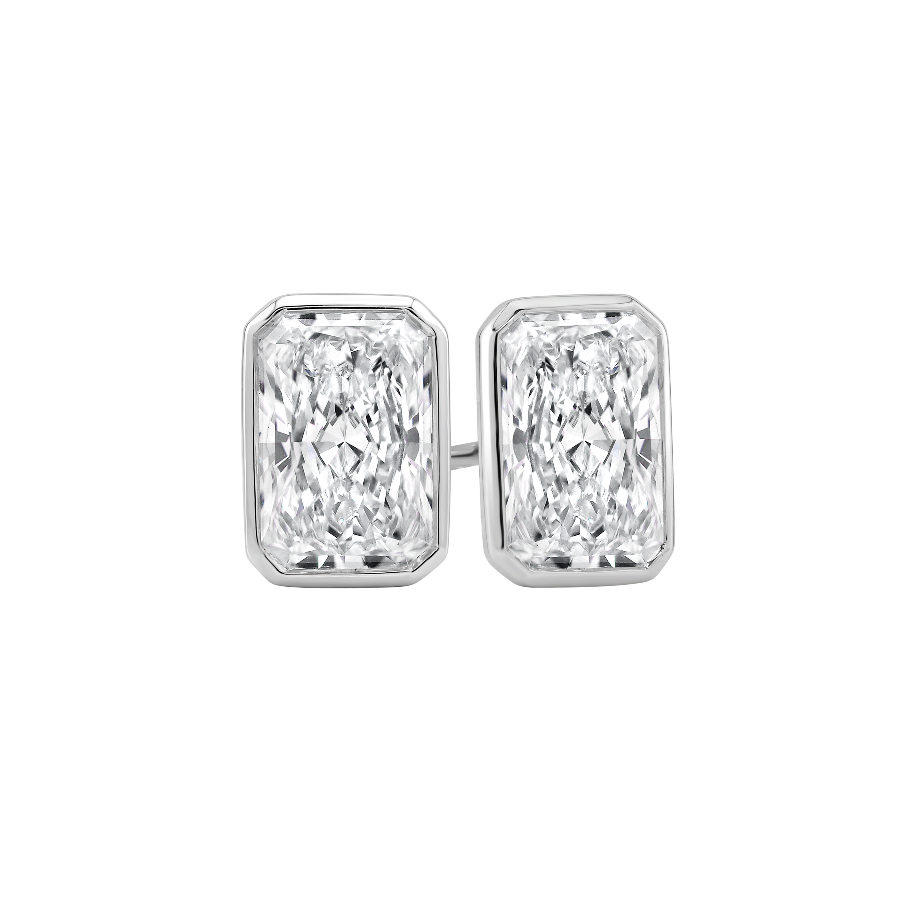Natural Diamond Stud Earrings Radiant 3.00 ct. tw. (1.50ct. each ear) H ...
