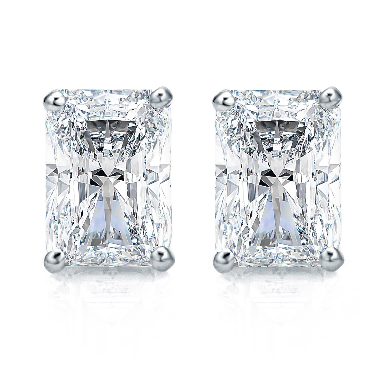Lab Grown Diamond Studs Earrings Radiant 3.25 ct. tw. (1.625ct. each ...
