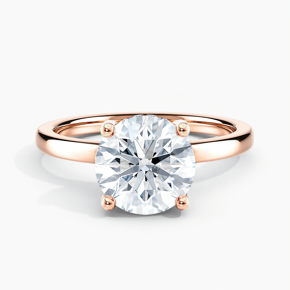 Lab Grown Diamond Hidden Halo Engagement Ring Round IGI Certified 2.00 ...