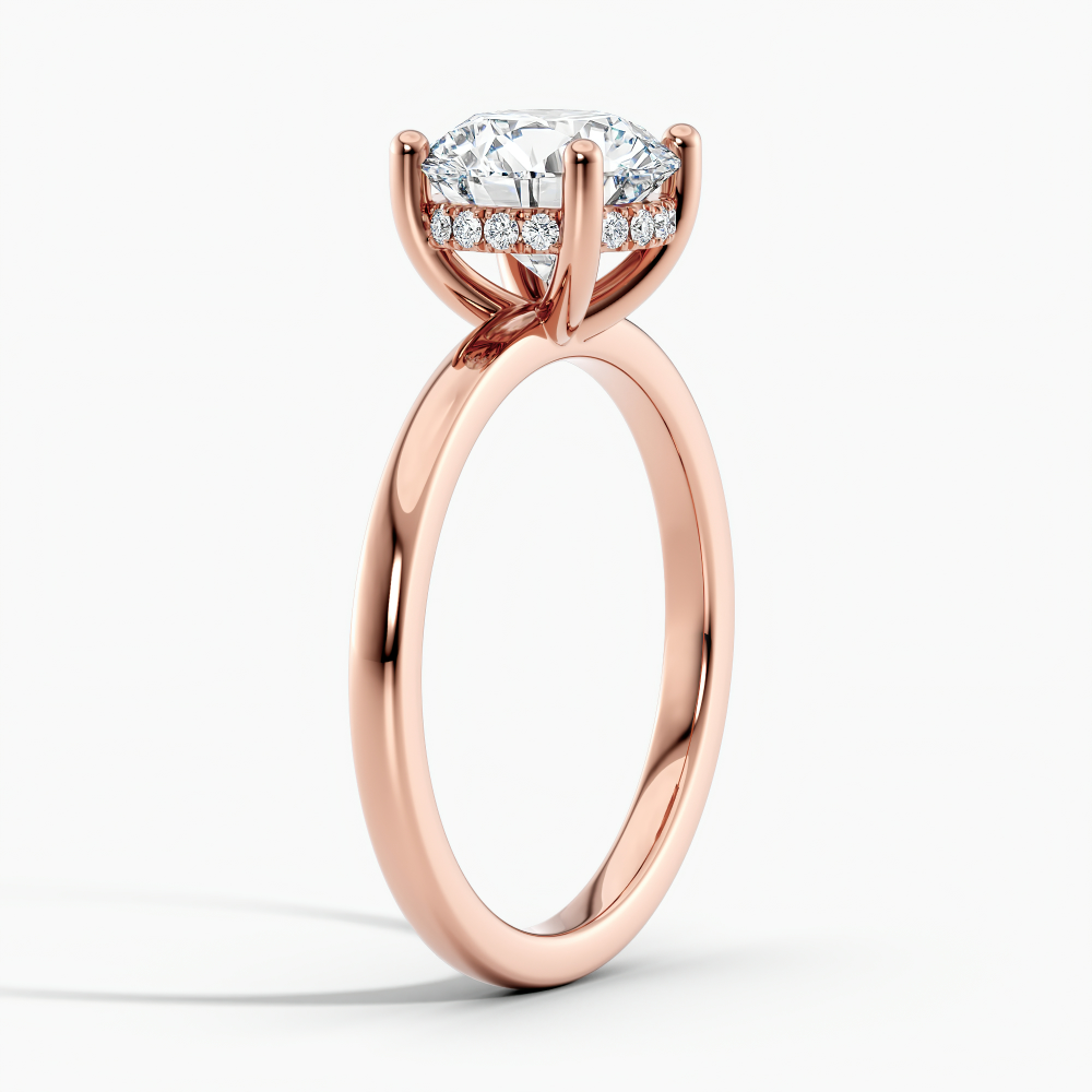 Lab Grown Diamond Hidden Halo Engagement Ring Round IGI Certified 2.00 ...