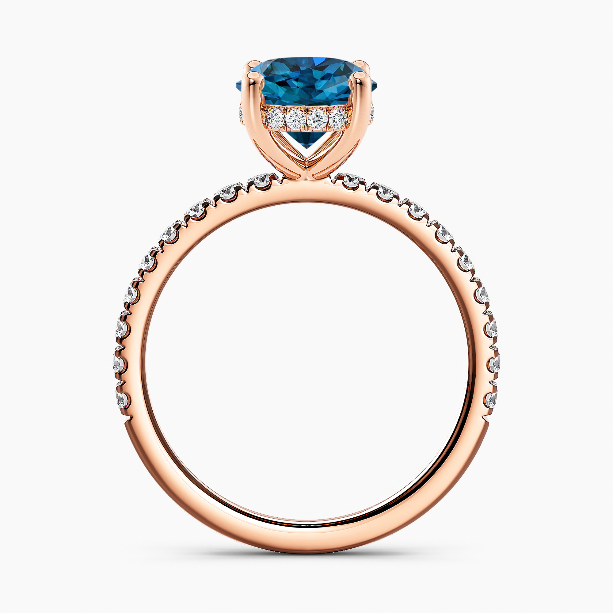 Lab Grown Diamond Hidden Halo Engagement Ring Oval 1.00 ct. (Blue, VS ...