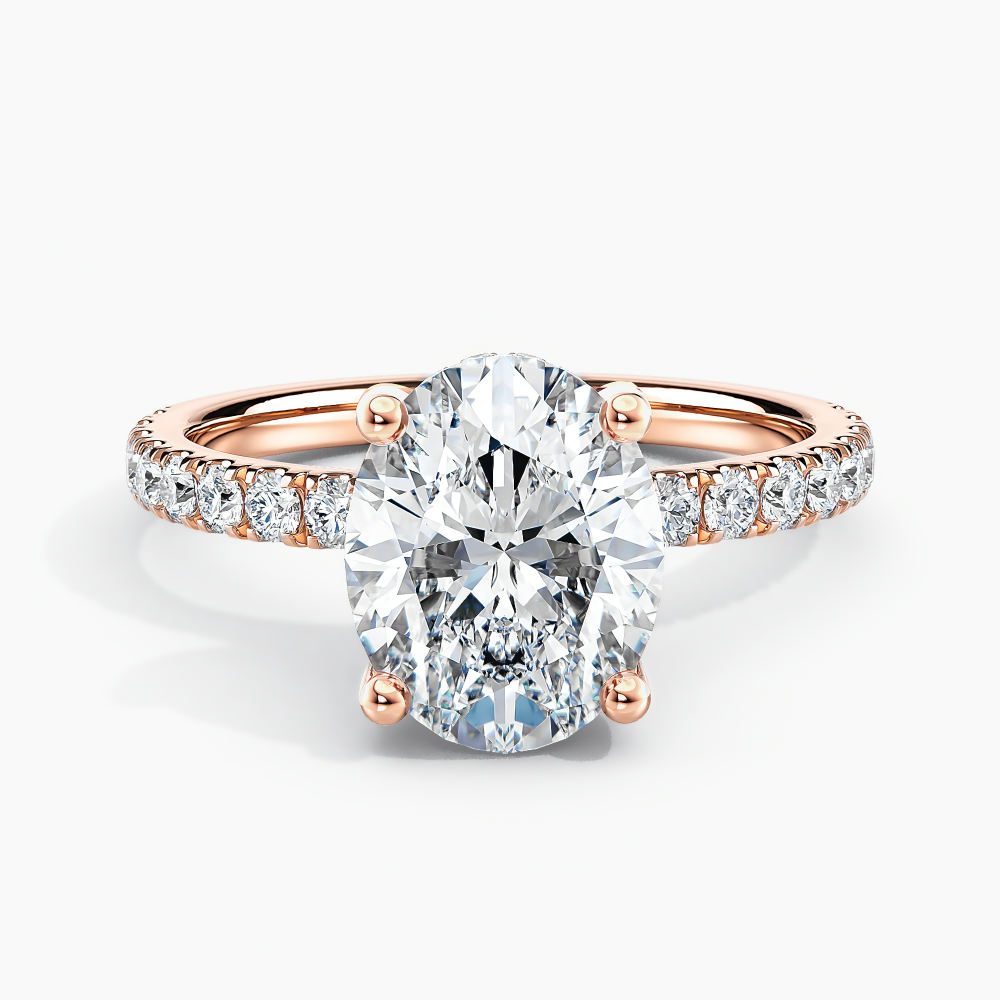 Natural Diamond EGL USA Certified Hidden Halo Diamond Engagement Ring ...