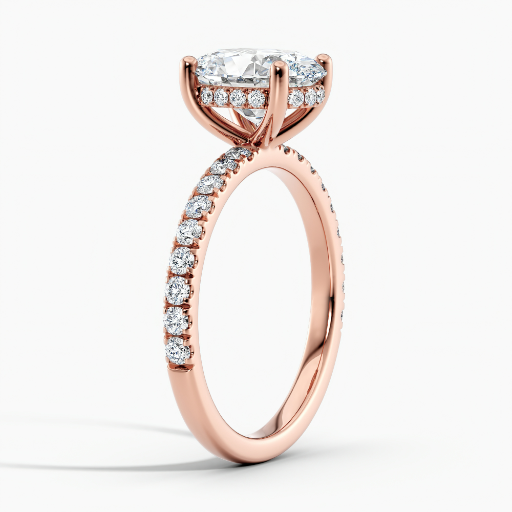 Natural Diamond EGL USA Certified Hidden Halo Diamond Engagement Ring ...