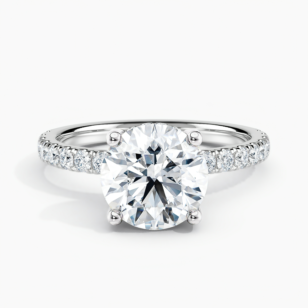 Lab Grown Diamond Hidden Halo Diamond Engagement Ring Round 2.00 ct. (I ...
