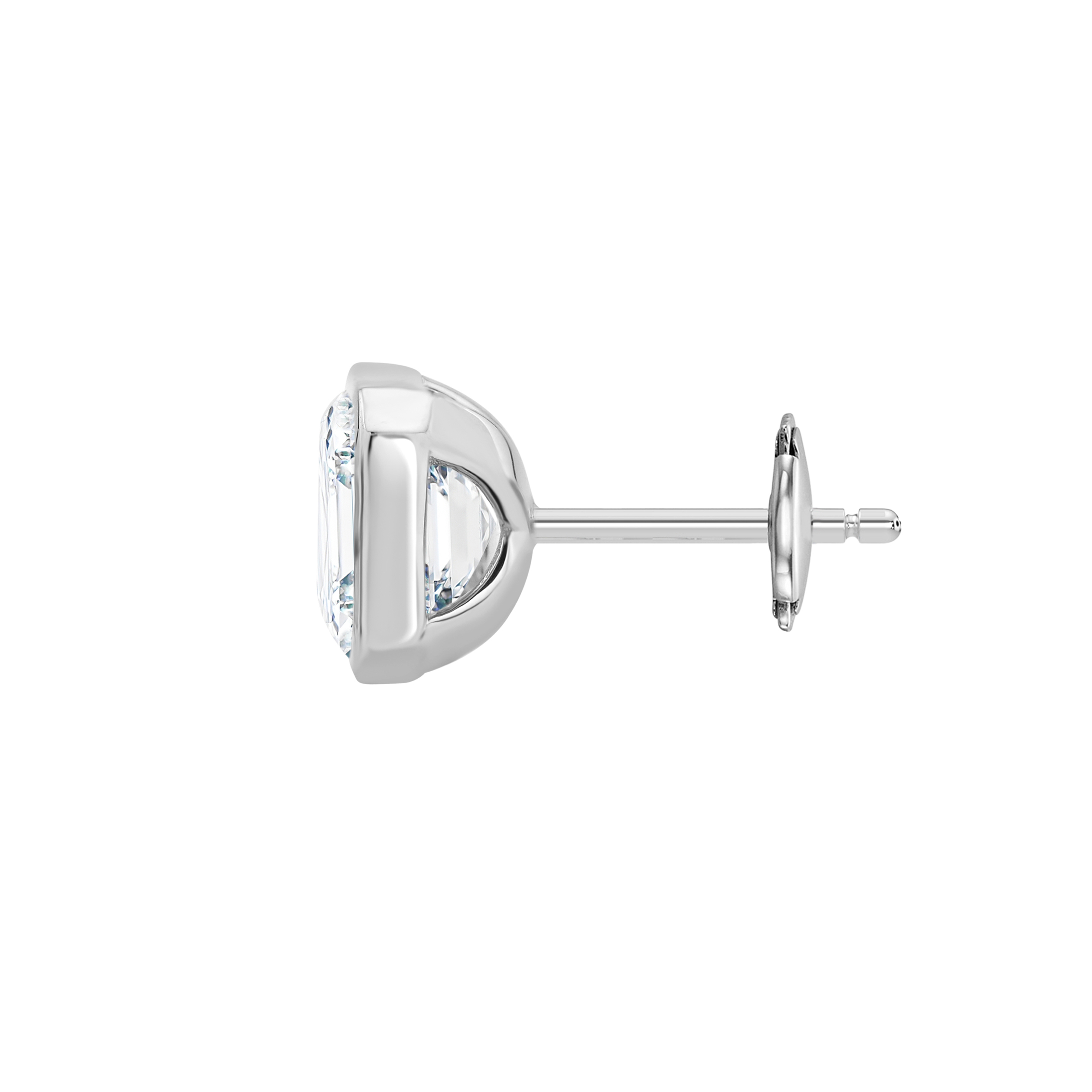 Lab Grown Diamond Single Stud Earring Asscher 2.00 ct. tw. (E, VS) 14k ...