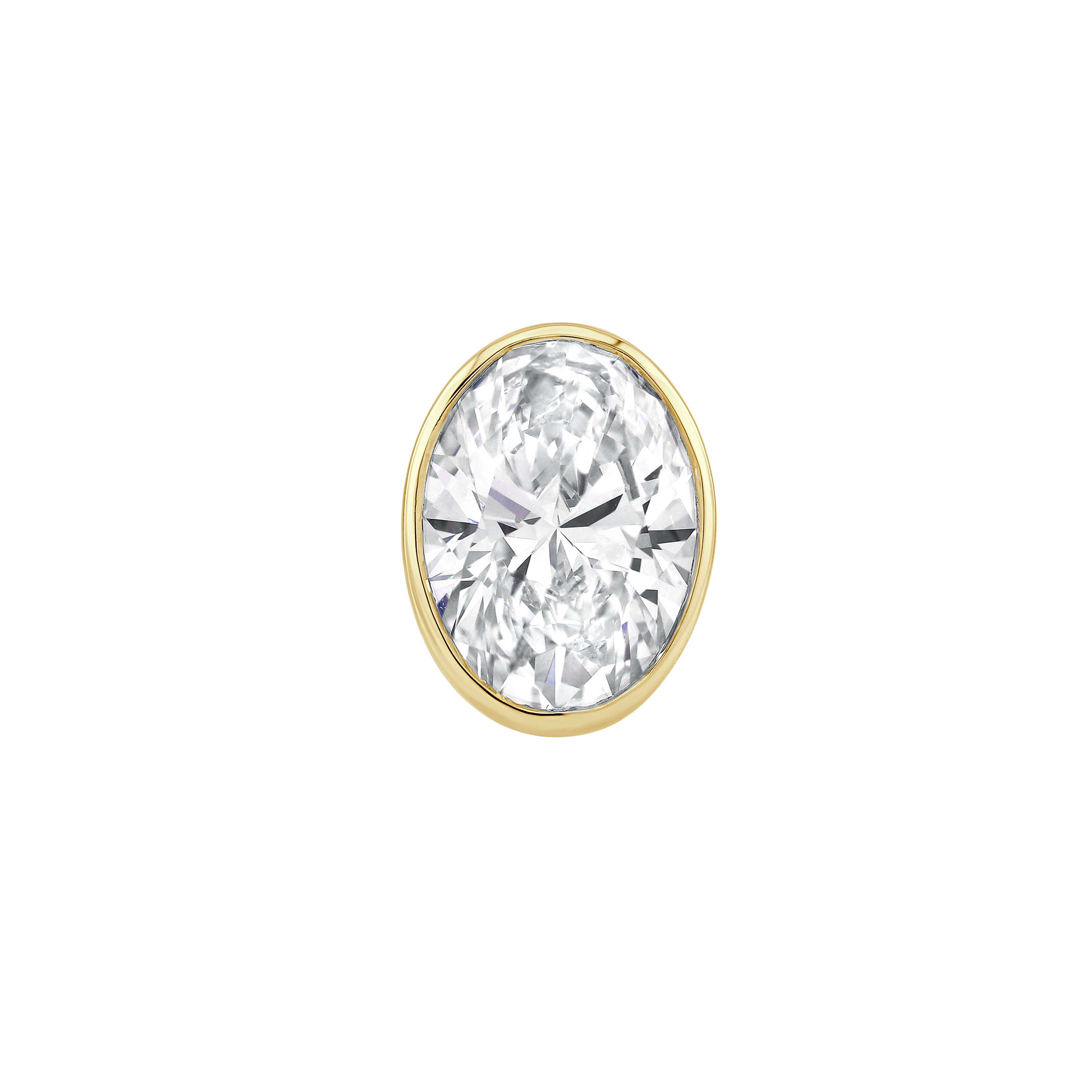Lab Grown Diamond Single Stud Earring Oval 1.75 ct. tw. (E, VS) 18k ...