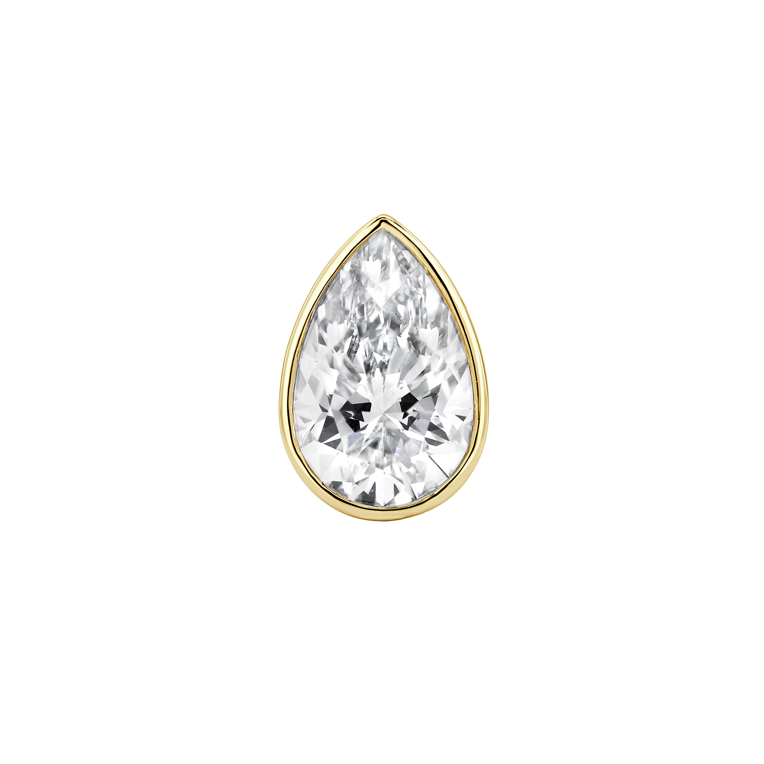 Lab Grown Diamond Single Stud Earring Pear 1.75 ct. tw. (F, VS) 14k ...