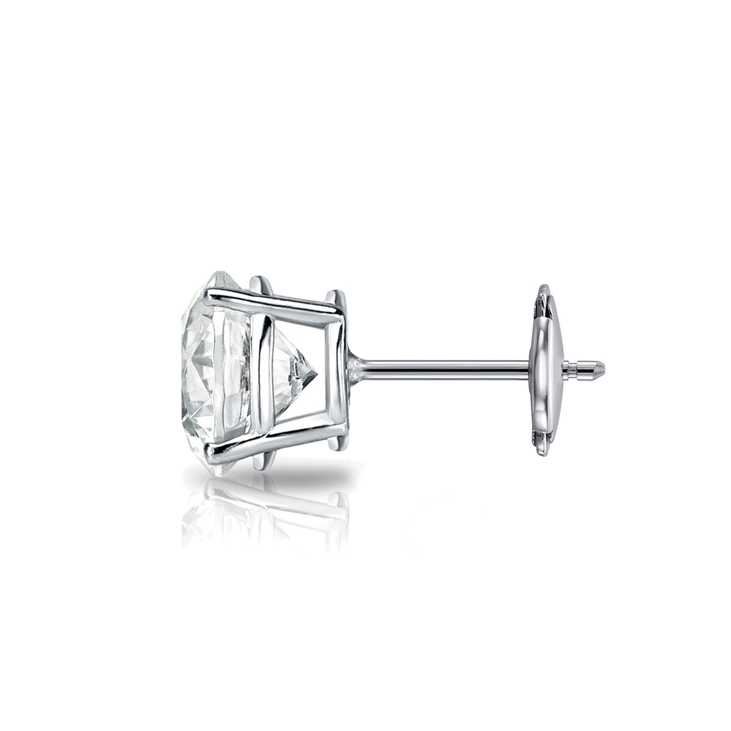 Natural Diamond Single Stud Earring Round 1.00 ct. tw. (J-K, I2) 14k ...