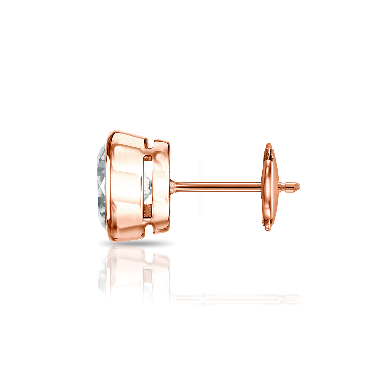 Natural Diamond Single Stud Earring Round 1.00 ct. tw. (G-H, SI2) 14k ...