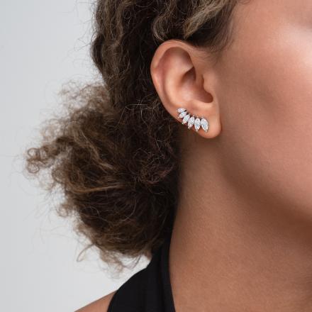 DiamondStuds Marquise Lab Grown Diamond Earring Climbers 3.00 ct. tw. E F VS 14K White Gold